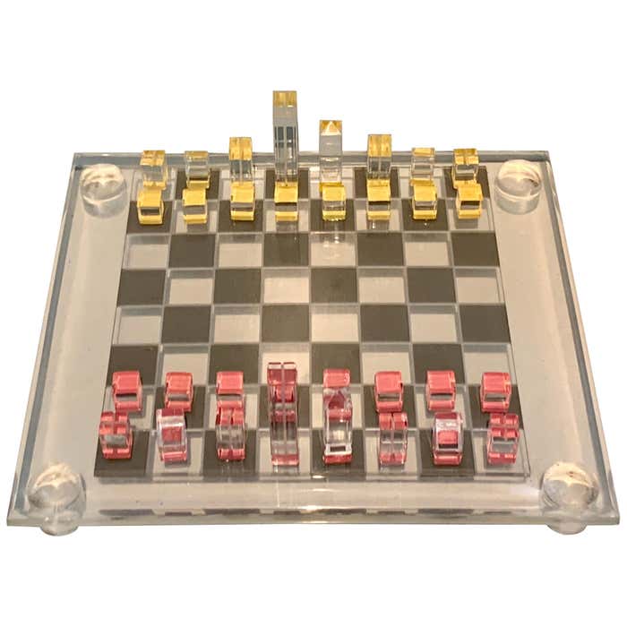 Signed Acrylic Modernist Bauhaus Inspired Chess Set – DarrenRansdellDesign