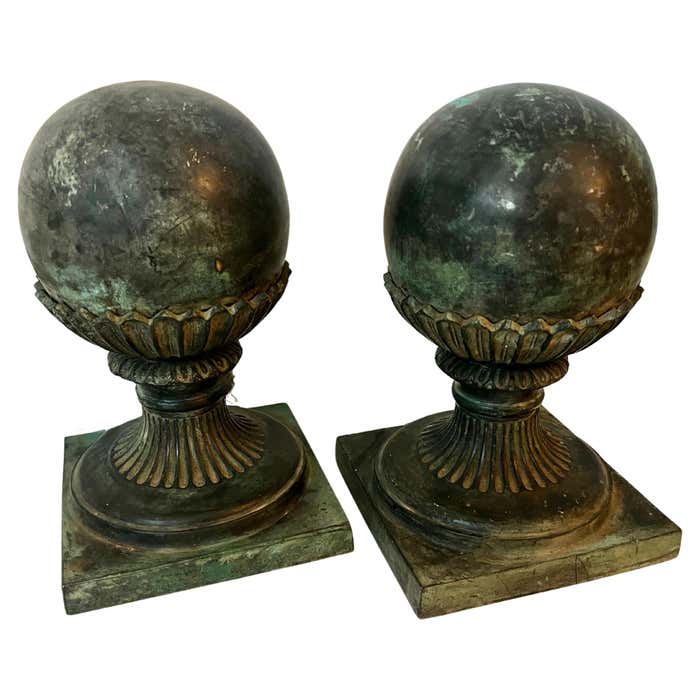 Pair of Bronze Sphere Finial Bookends – DarrenRansdellDesign